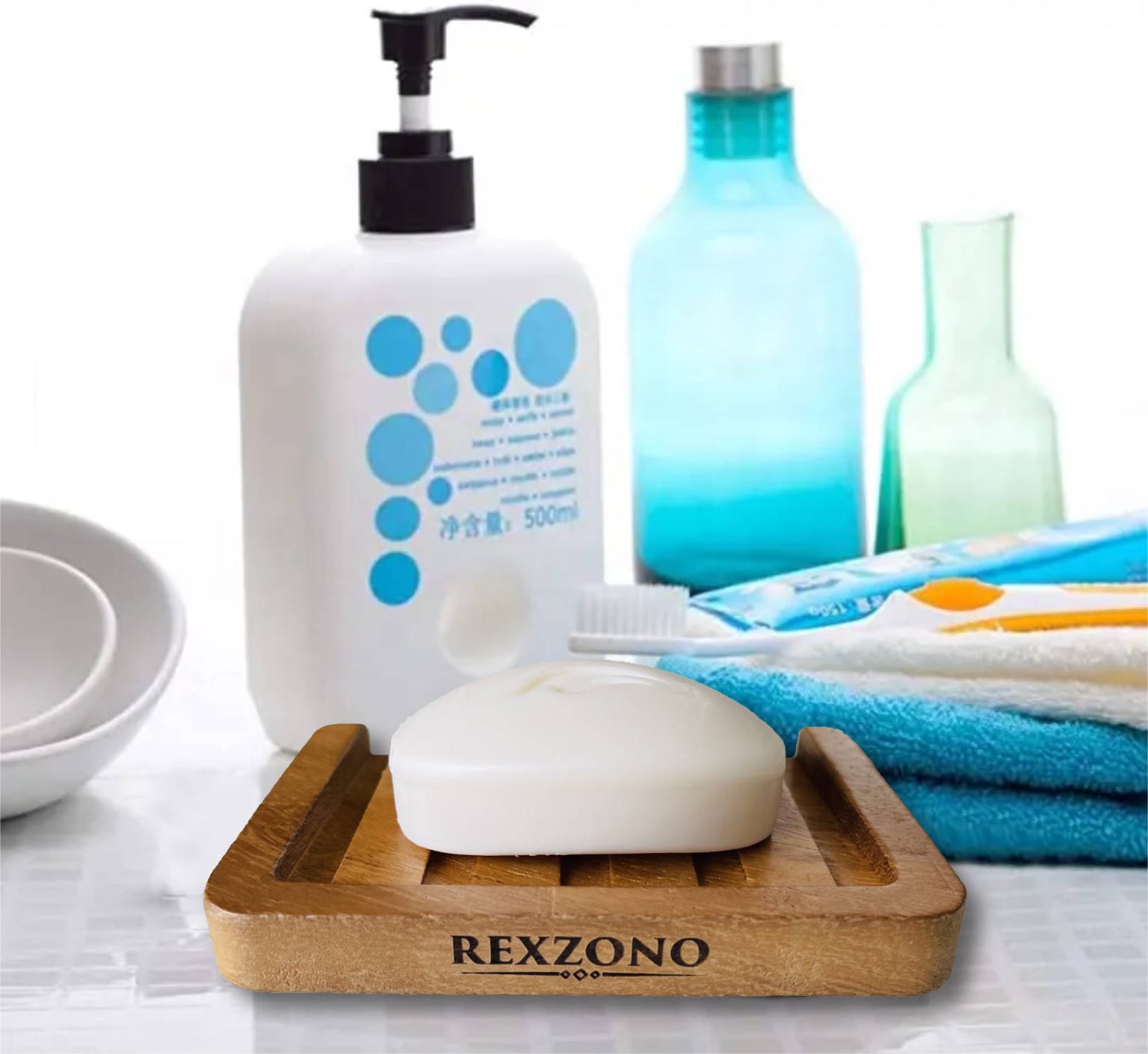 Teak Wood Soap Holder Dish - Rexzono